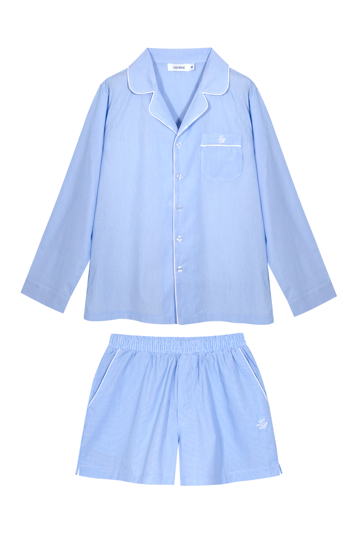 Pijama_Striped Light Blue Short Set – LGND.BRAND