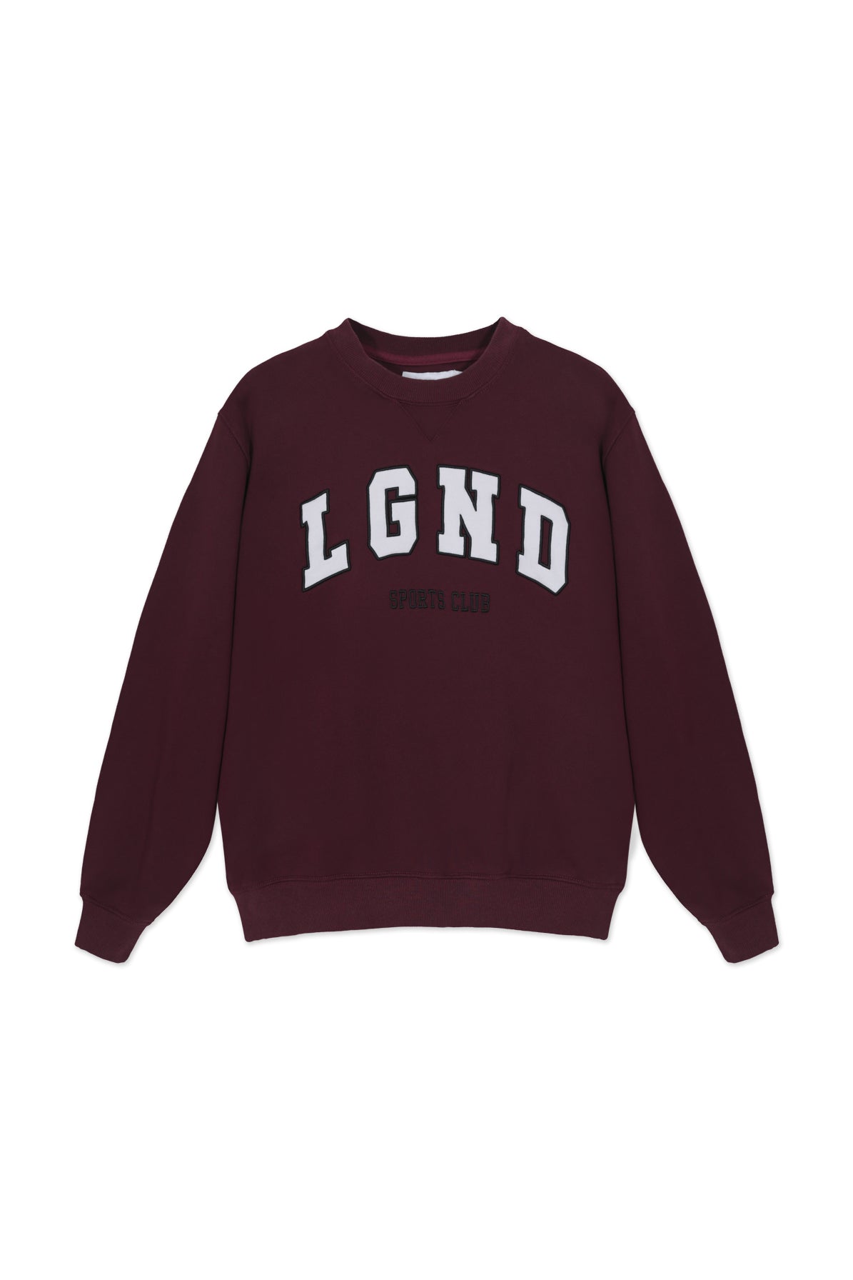 Sweatshirt_ Burgundy Crewneck White LGND Sport Club – LGND.BRAND